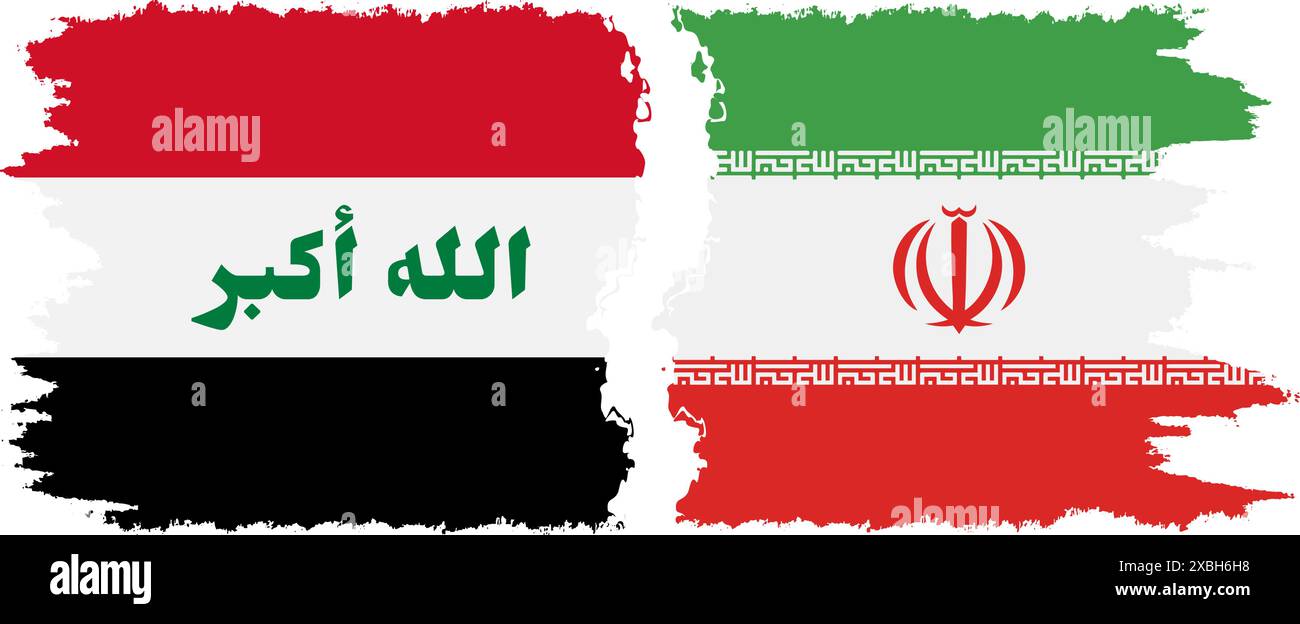 Iran and Iraq grunge flags connection, vector Stock Vector Image & Art ...