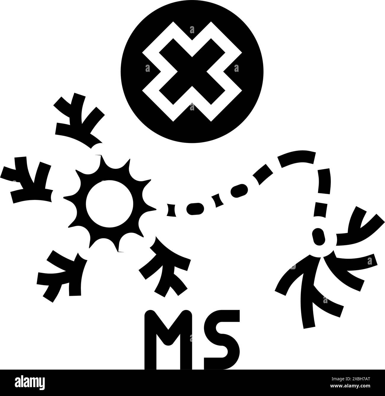 Multiple Sclerosis Disease Glyph Icon Vector Illustration Stock Vector