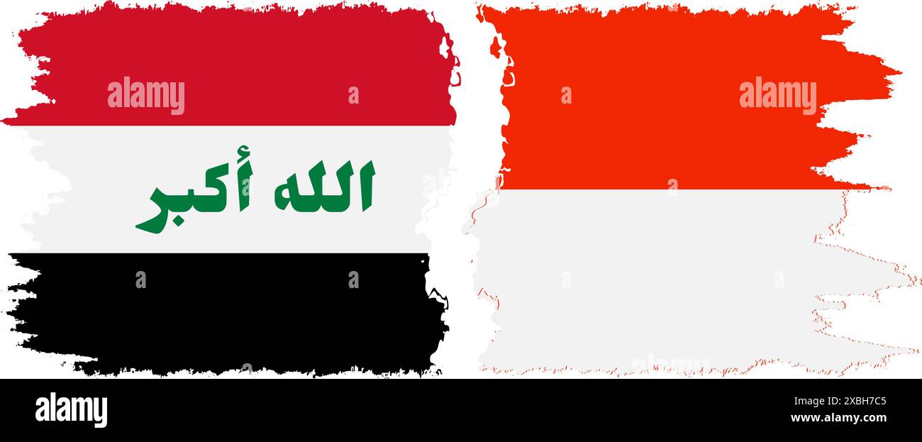 Indonesia and Iraq grunge flags connection, vector Stock Vector Image ...