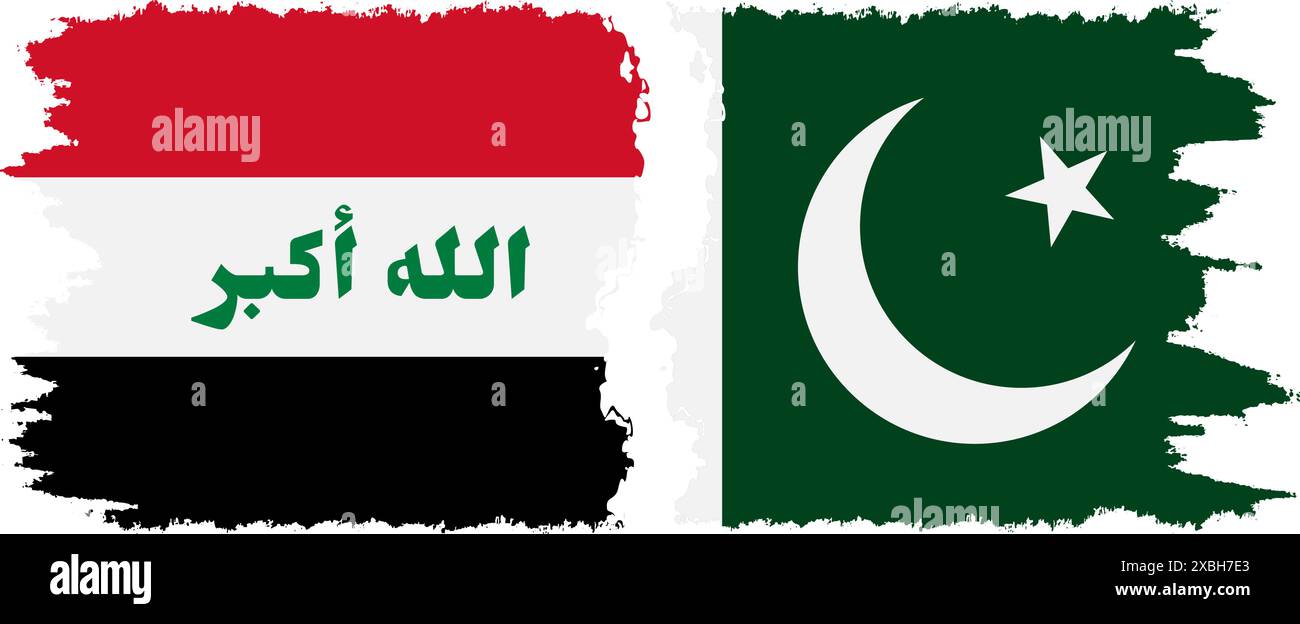 Pakistan and Iraq grunge flags connection, vector Stock Vector Image ...