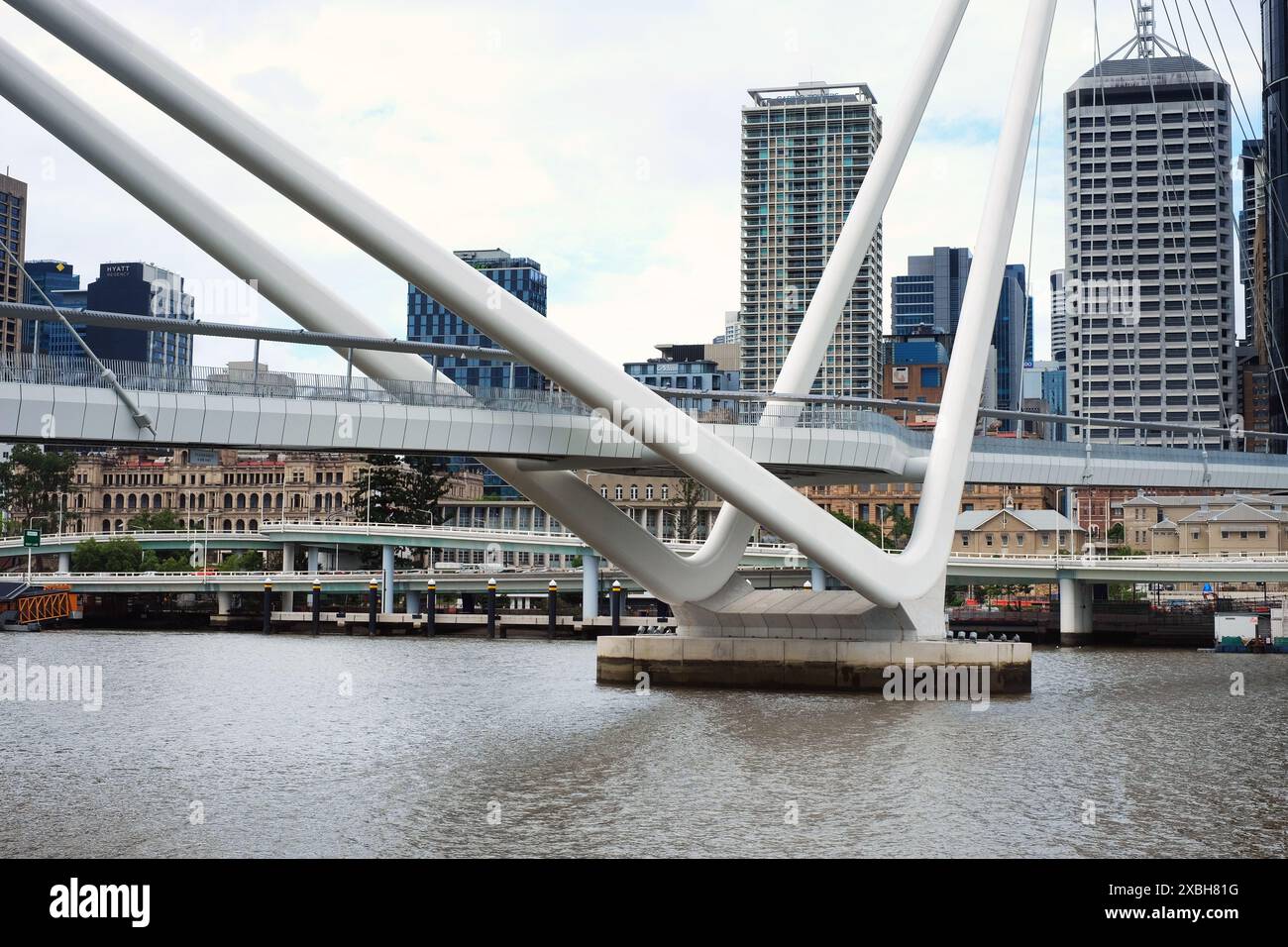 Detail of the Neville Bonner Bridge connecting South Bank cultural ...