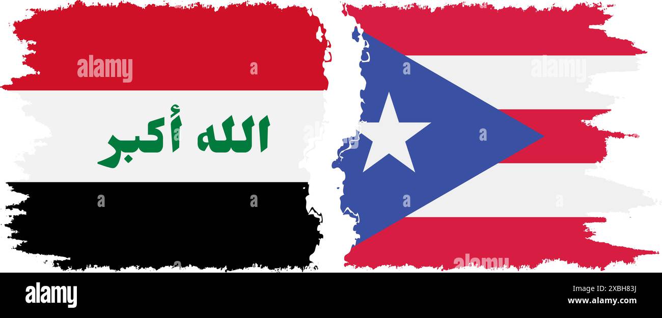 Puerto Rico and Iraq grunge flags connection, vector Stock Vector Image ...