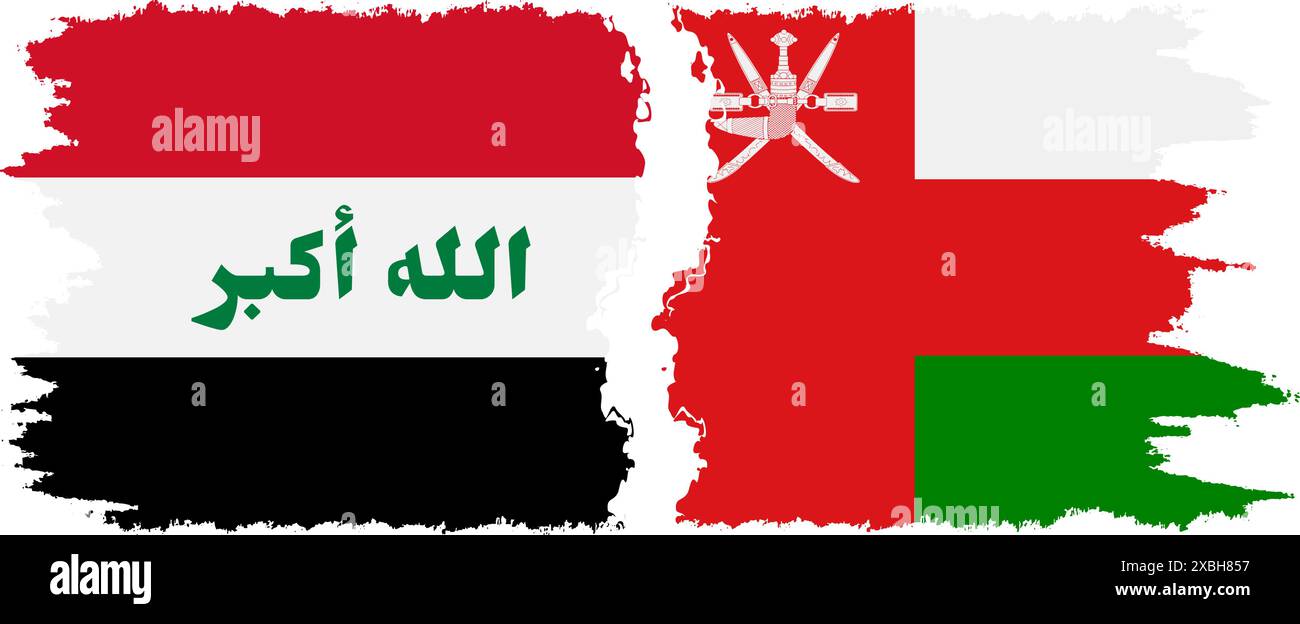Oman and Iraq grunge flags connection, vector Stock Vector Image & Art ...