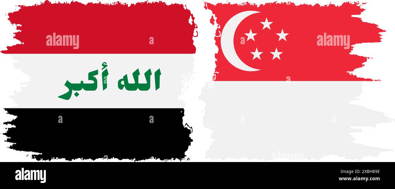 Singapore and Iraq grunge flags connection, vector Stock Vector Image ...