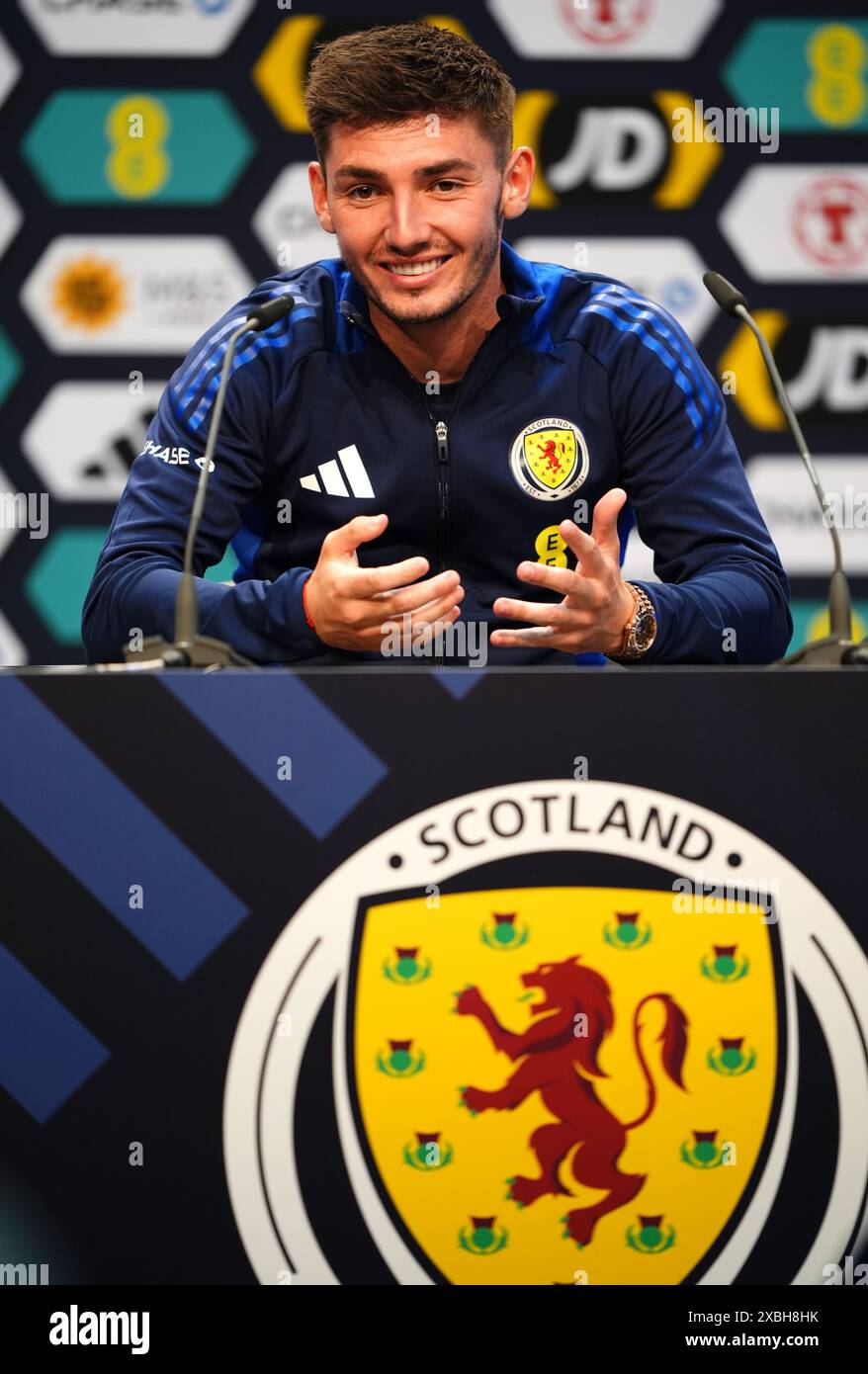 Scotland's Billy Gilmour during a press conference at the Garmisch ...