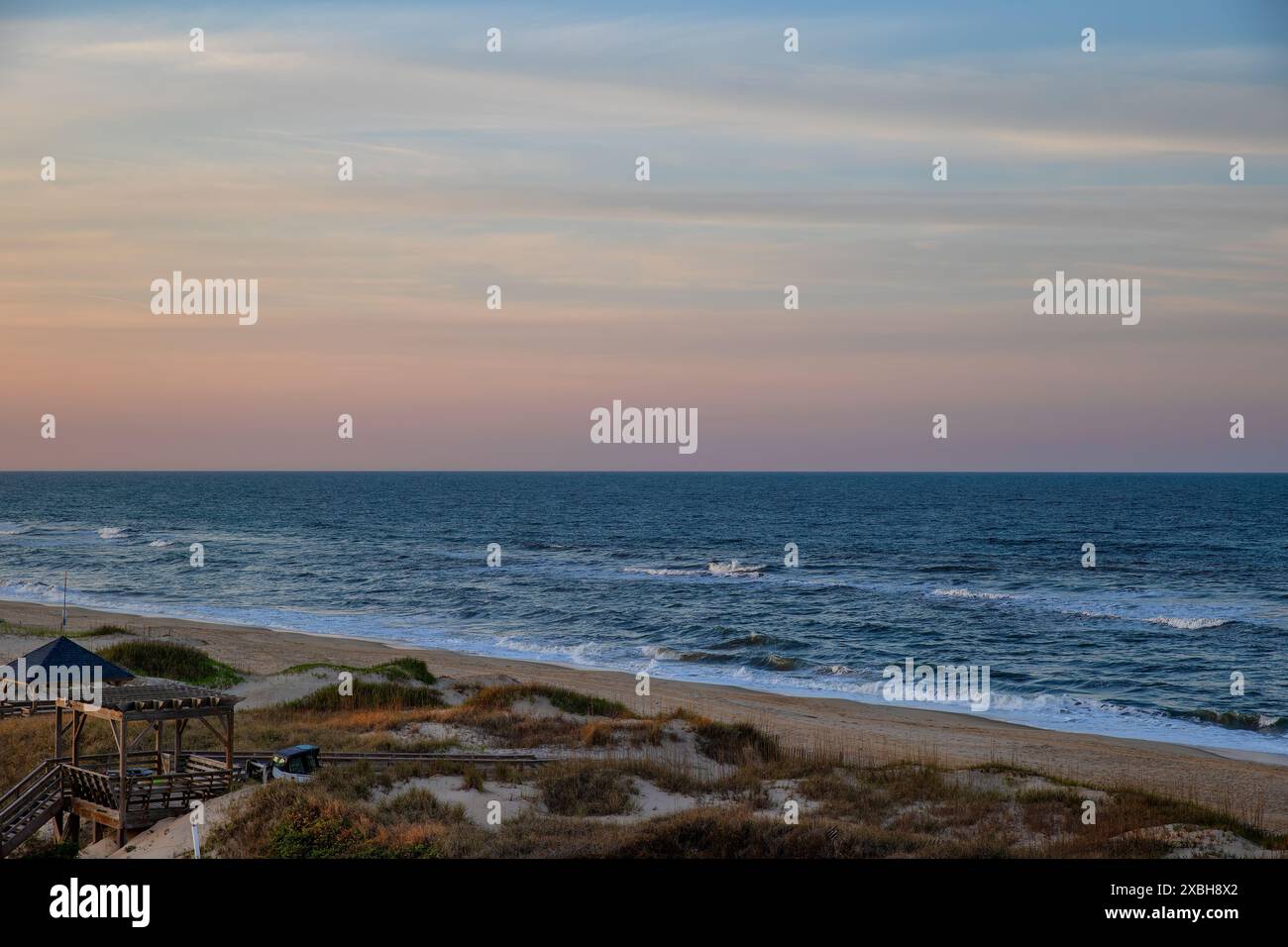 Beautiful evening light at Nags Head beach in Outer Banks, North ...