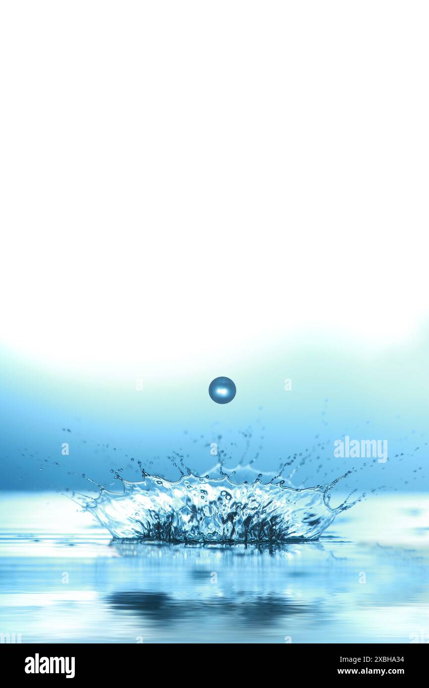 water drop falling in water Stock Photo - Alamy