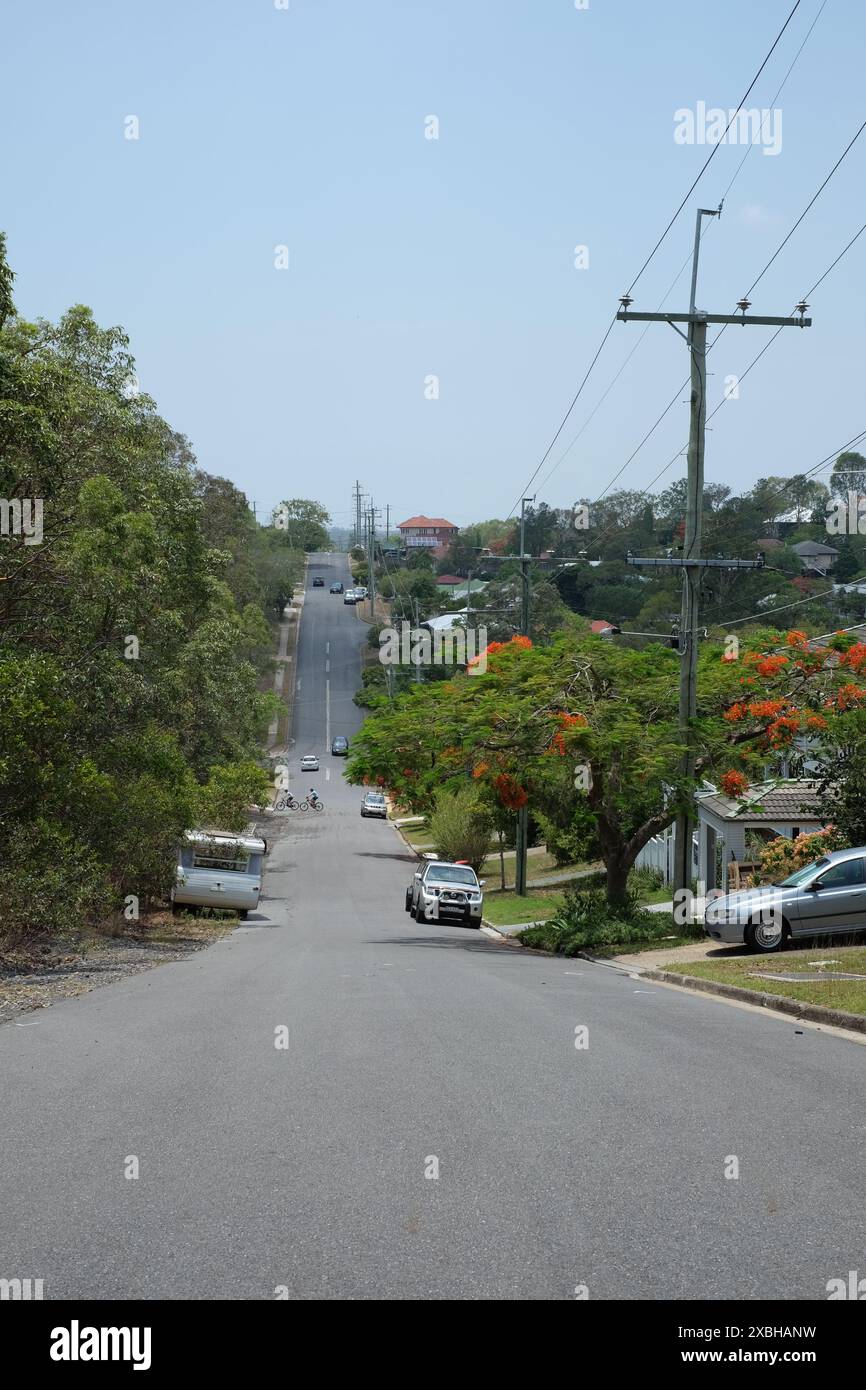 A long steep dip in D'arcy Road running downhill from the Seven Hills ...