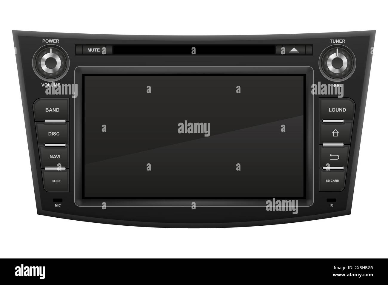 car multimedia with touchscreen vector illustration isolated on white ...