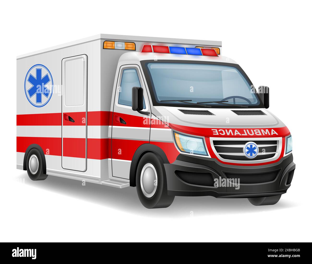ambulance automobile car medical vehicle vector illustration isolated ...