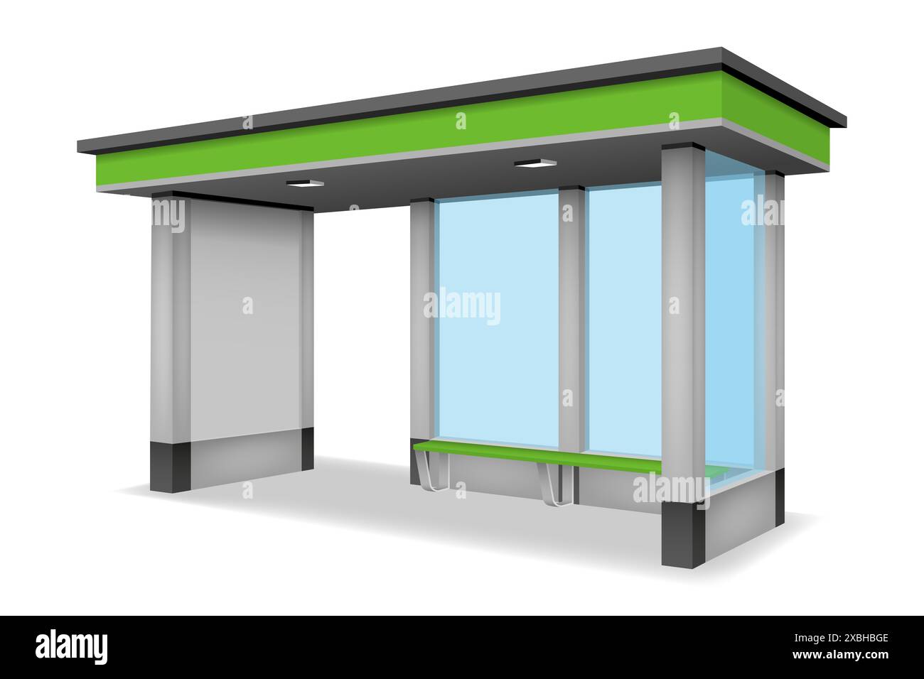 modern city bus stop vector illustration isolated on white background ...