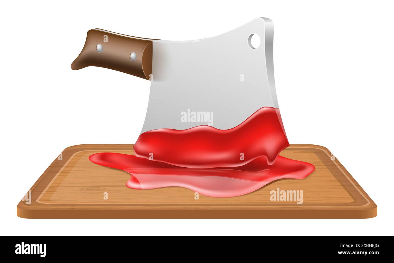 butcher chef knife for cutting meat vector illustration isolated on ...