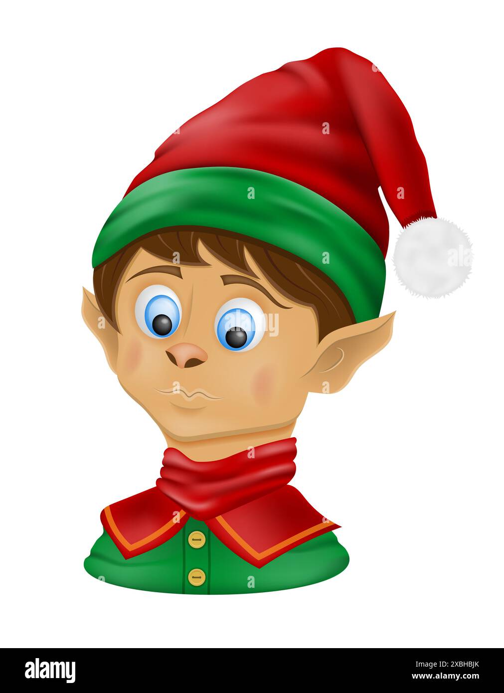christmas elf santa claus helper vector illustration isolated on white ...