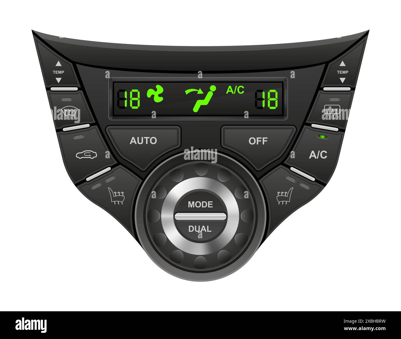 car climate control panel vector illustration isolated on white ...