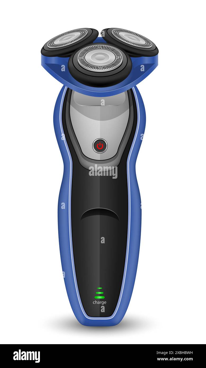 modern men's electric razor on a battery vector illustration isolated ...