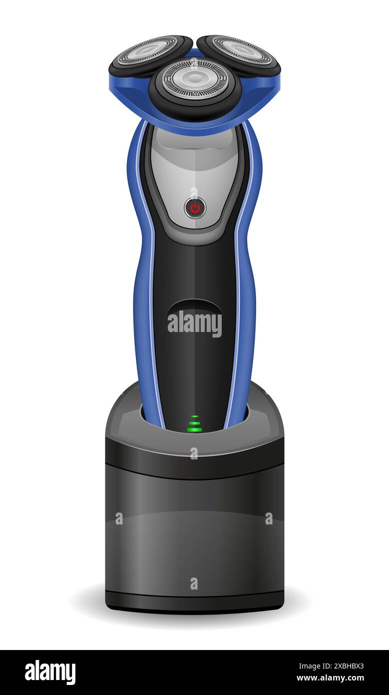 modern men's electric razor on a battery vector illustration isolated ...