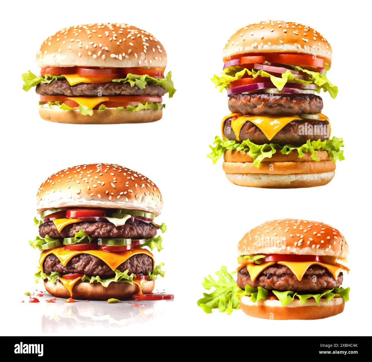 hamburger street fast food for a snack vector illustration isolated on ...
