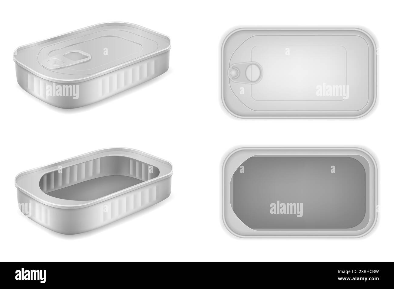 metal rectangular jar for products vector illustration isolated on ...