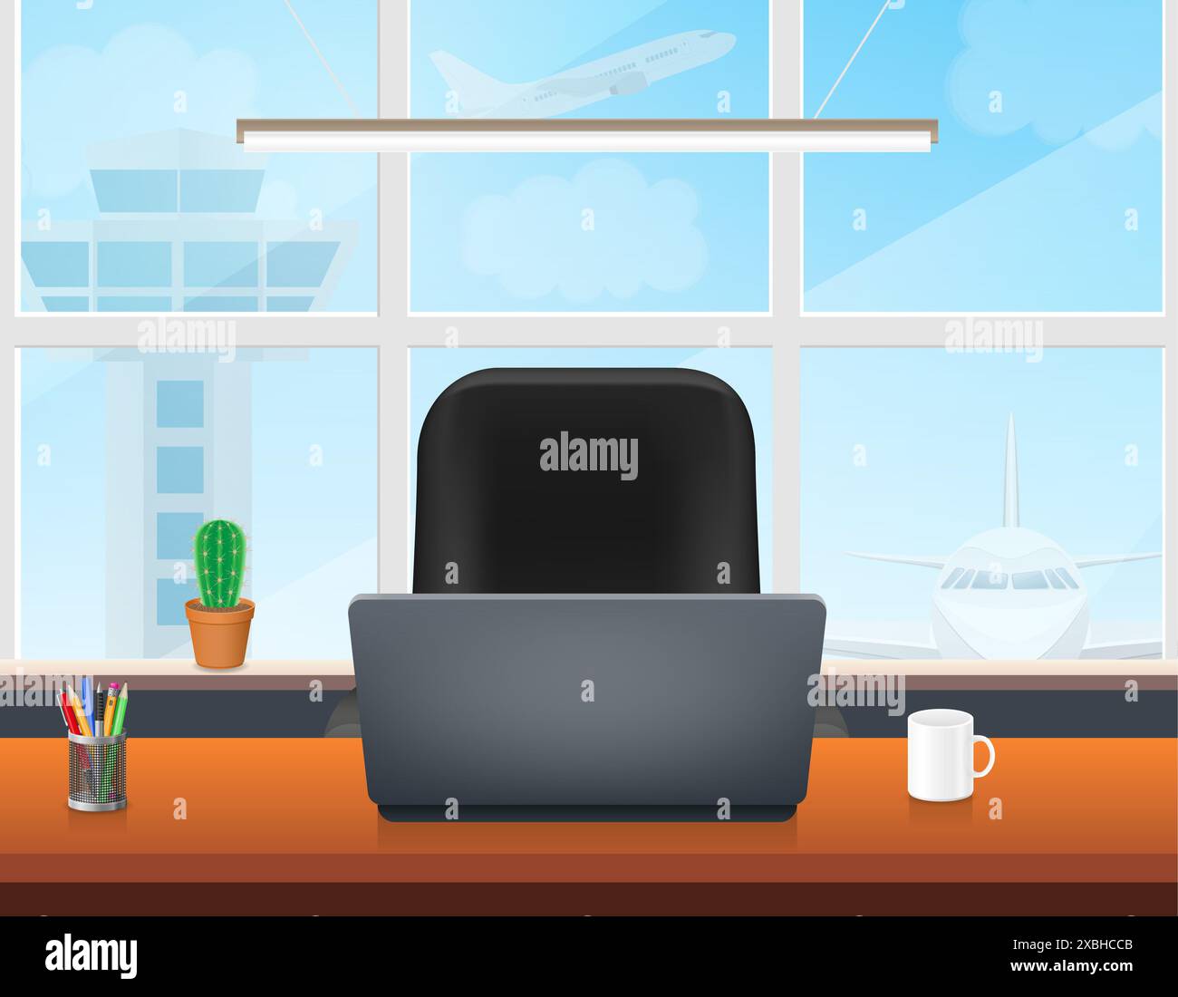 office work space for staff of a company or organization stock vector ...