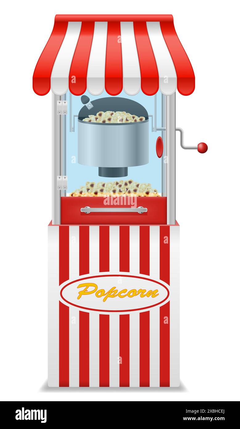 popcorn making machine sweet snack vector illustration isolated on ...