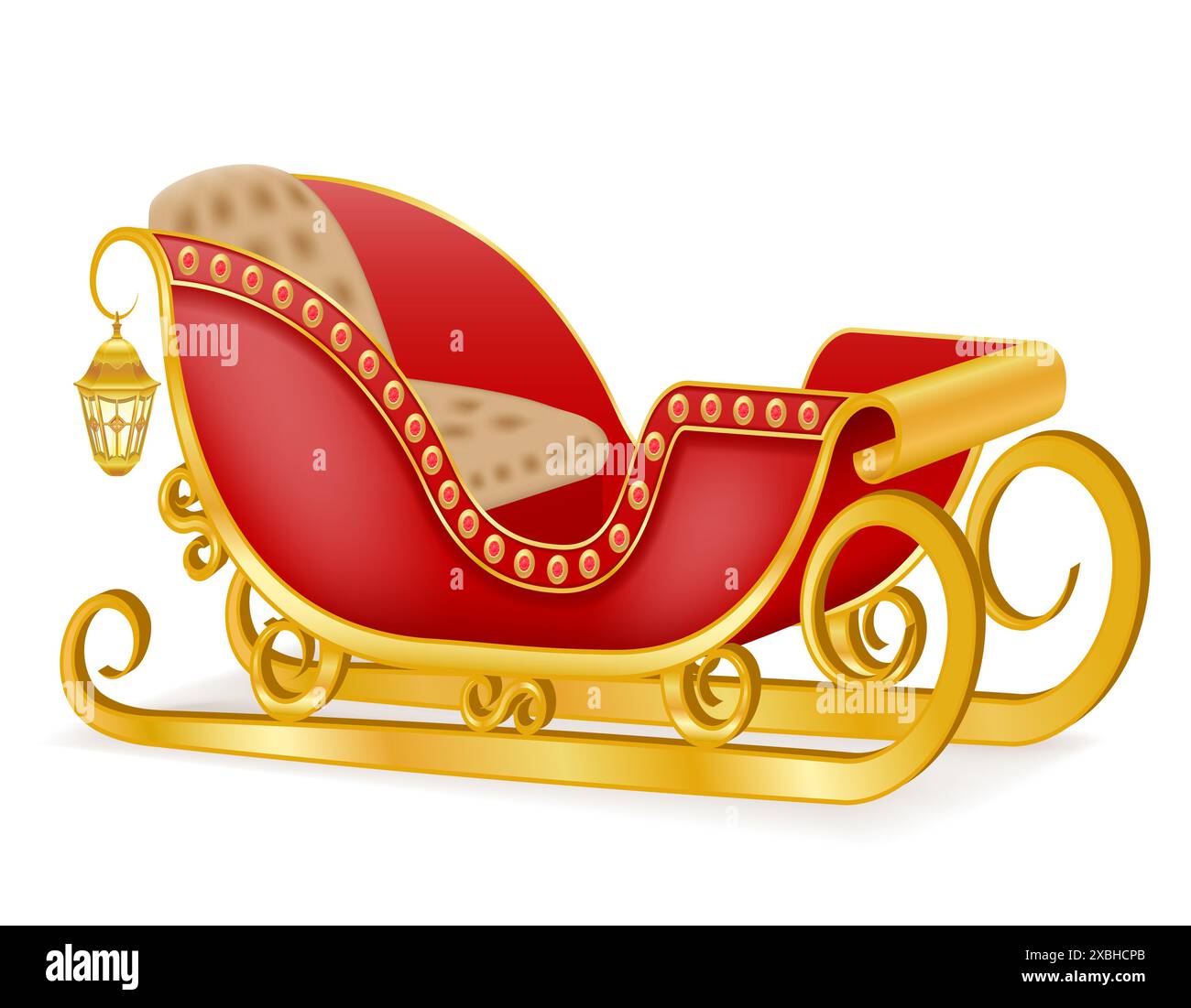 christmas winter santa sleigh vector illustration isolated on white ...