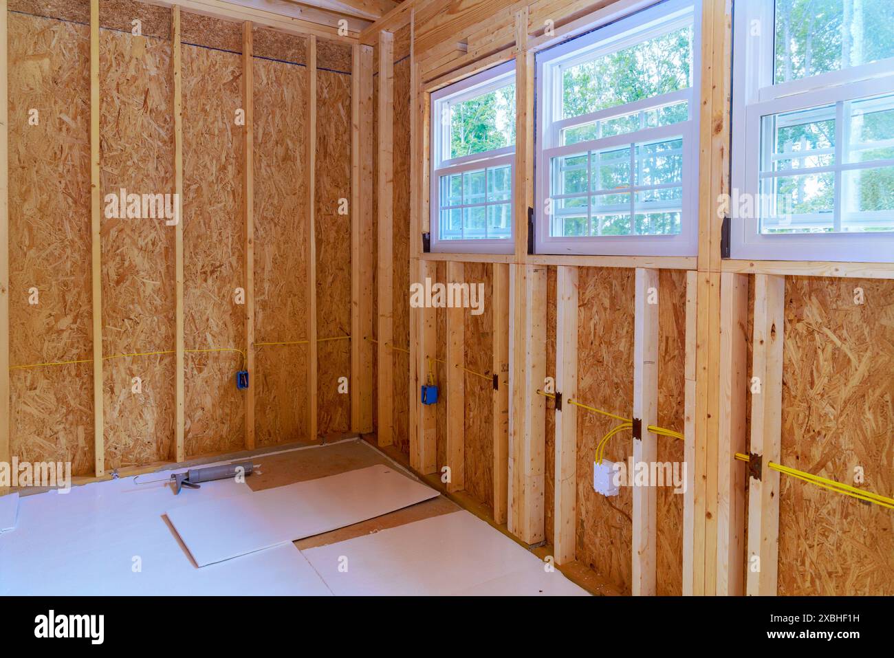 Installing expanded polystyrene in room to provide floor thermal ...