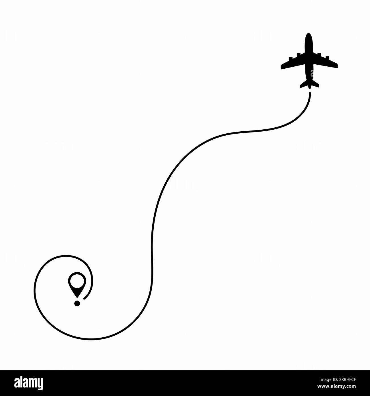 Airplane route plane path. Travel concept. Aircraft tracking. Vector ...
