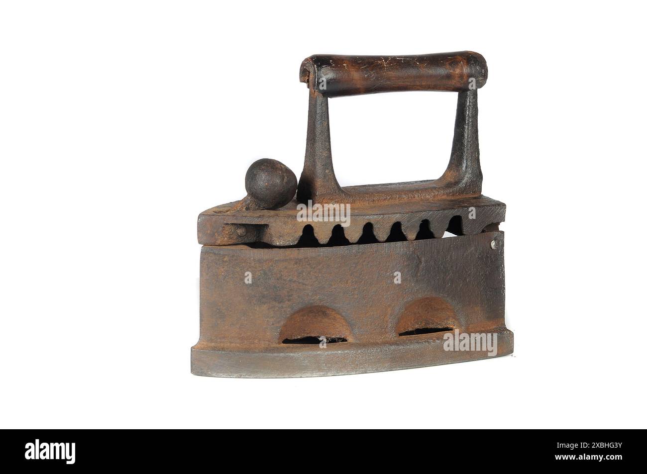 Old iron, coal iron flatiron on the white background Stock Photo - Alamy