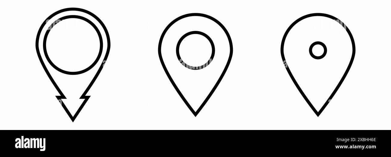 Set of Location pin icons. GPS marker. Vector illustration Stock Vector ...
