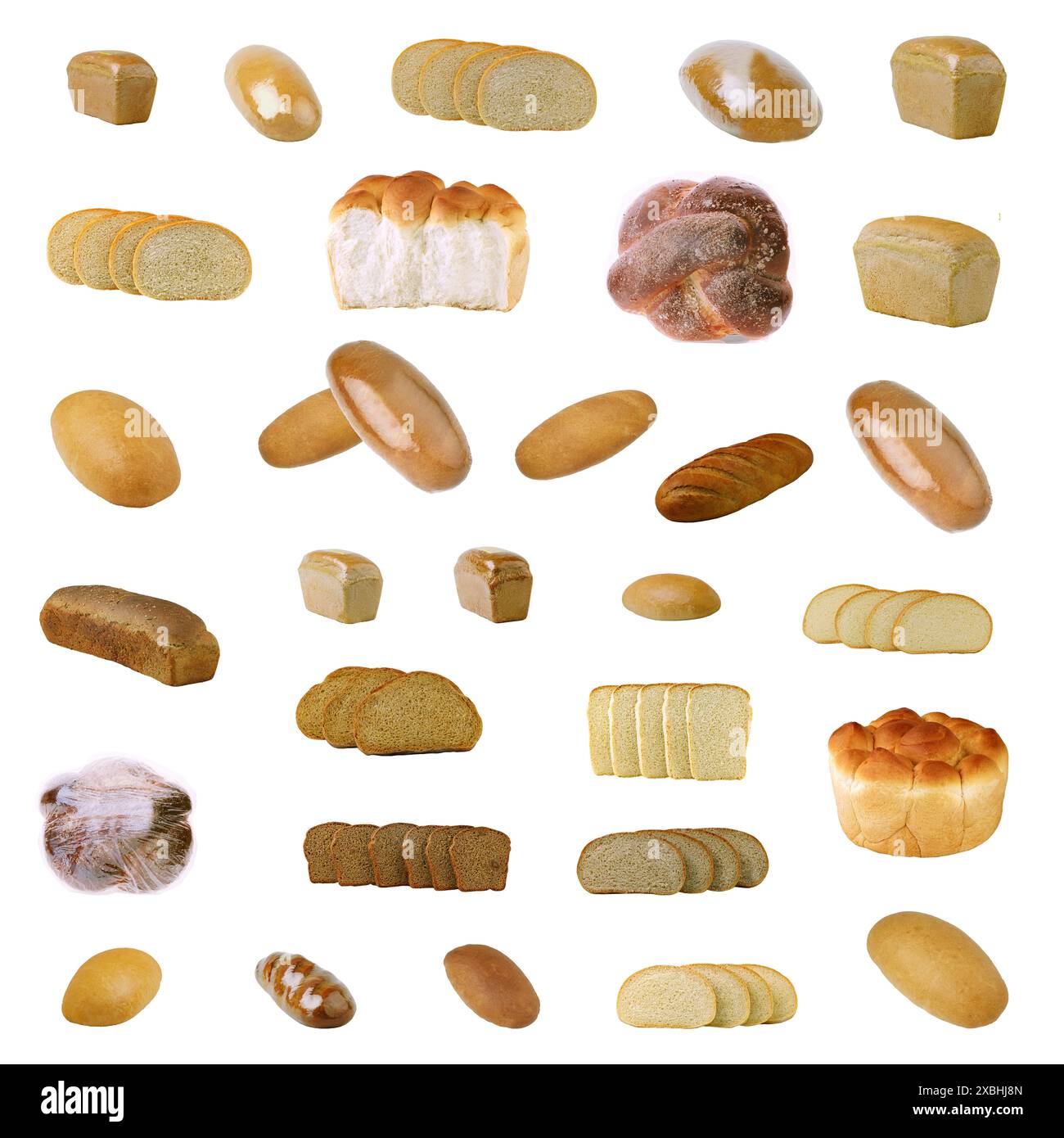 Bread costing on a white background Stock Photo - Alamy