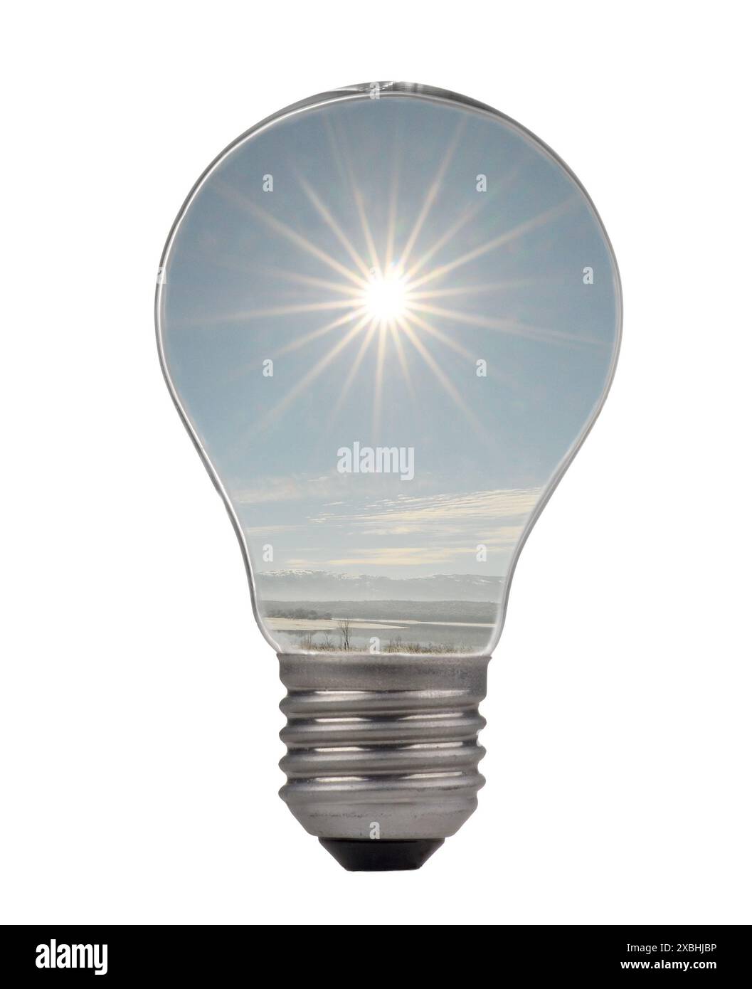 sun bulb on a white background Stock Photo - Alamy