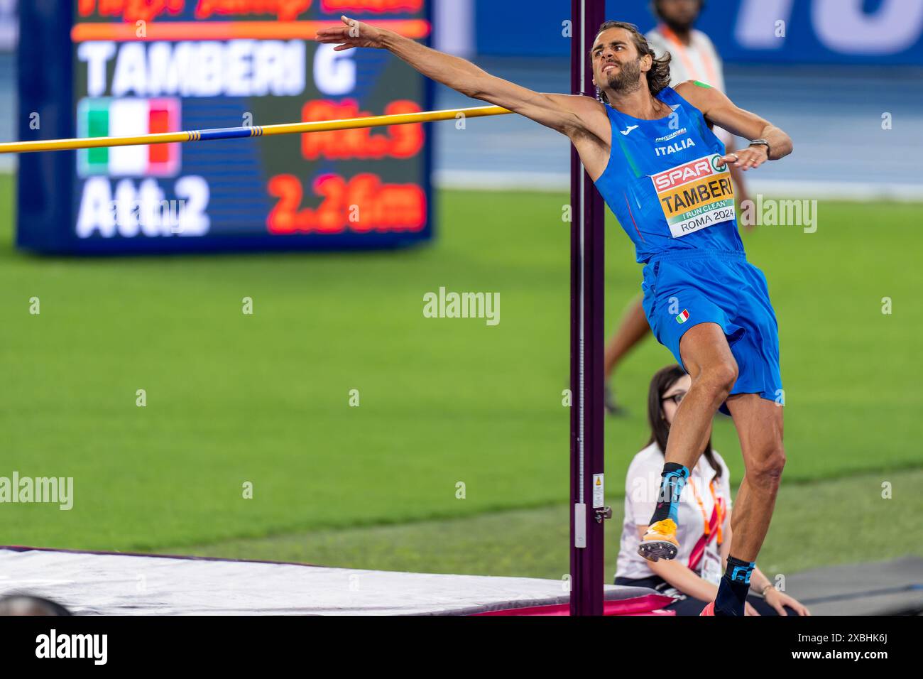 ROME, ITALY - JUNE 11: Gianmarco Tamberi of Italy competes in the High ...
