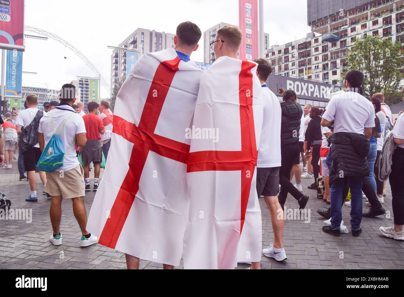 London, United Kingdom. 11th July, 2021. England football fans gather ...