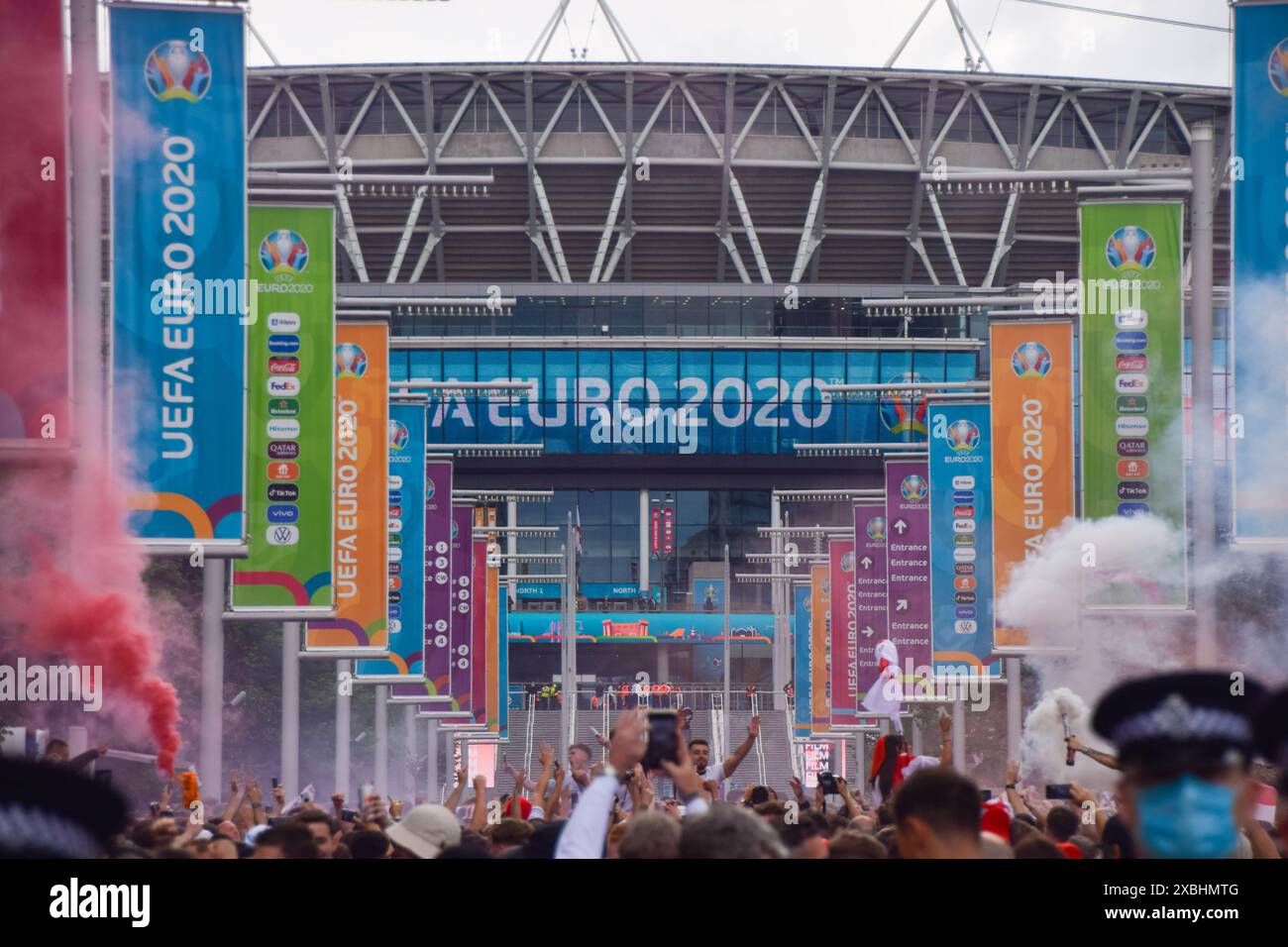London, United Kingdom. 11th July, 2021. England football fans gather ...