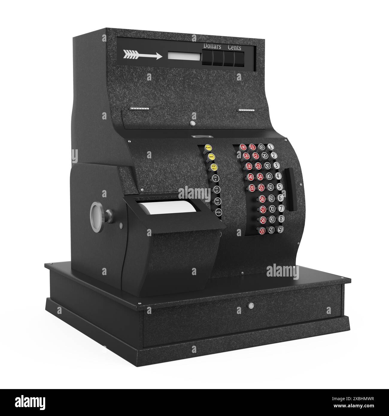 Retro Cash Register Isolated Stock Photo - Alamy