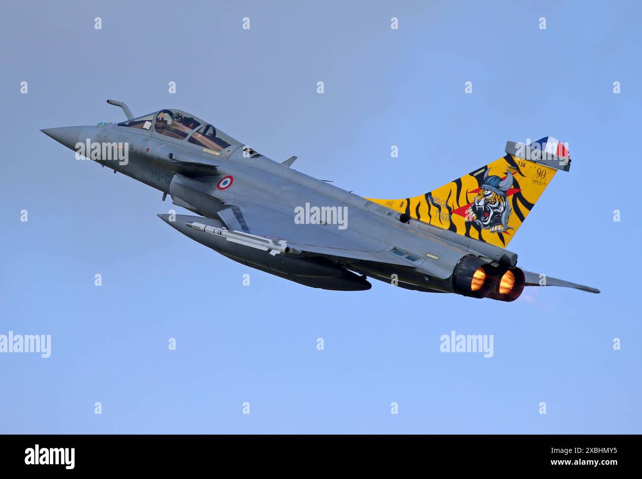 Ein Kampfflugzeug der französischen Luftwaffe vom Typ Dassault Rafale C ...