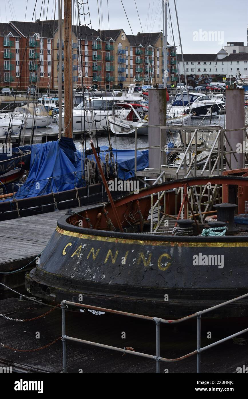 Boat in Dockyard Stock Photo - Alamy