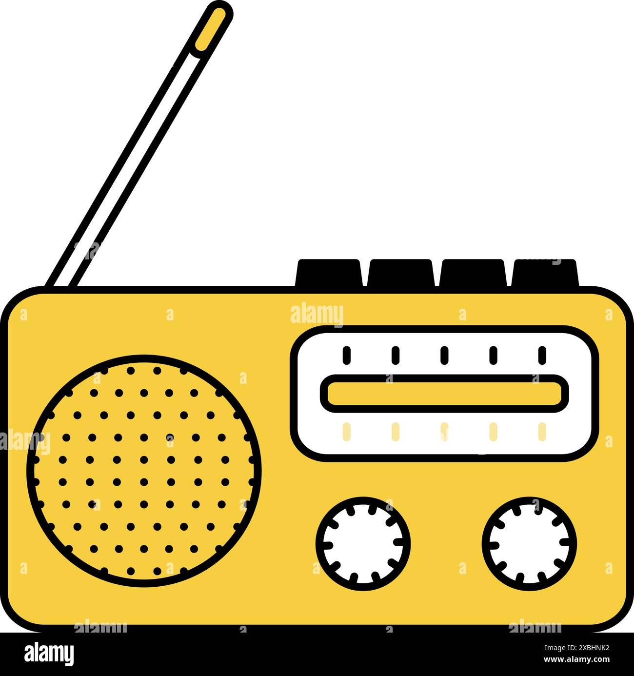 Simple line drawing icon of emergency kit, portable radio, Vector ...