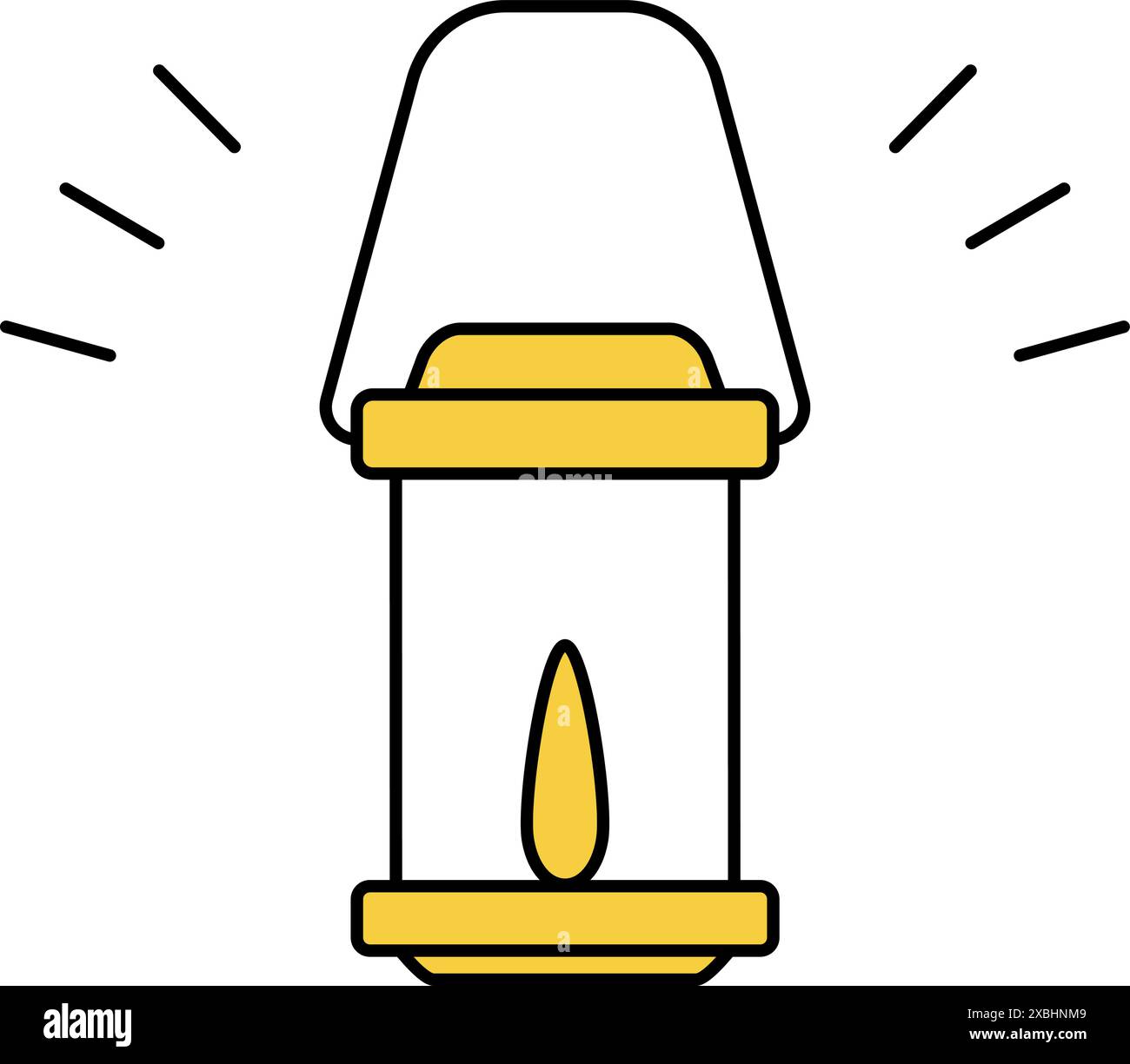 Simple line drawing icon of emergency kit, lantern, Vector Illustration ...