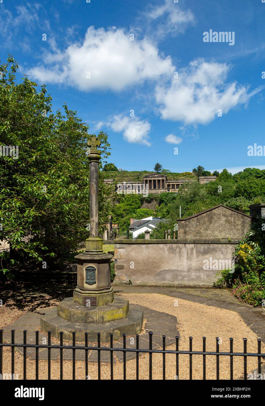 Canongate Burgh Cross in the grounds of the Canongate Kirk Stock Photo ...