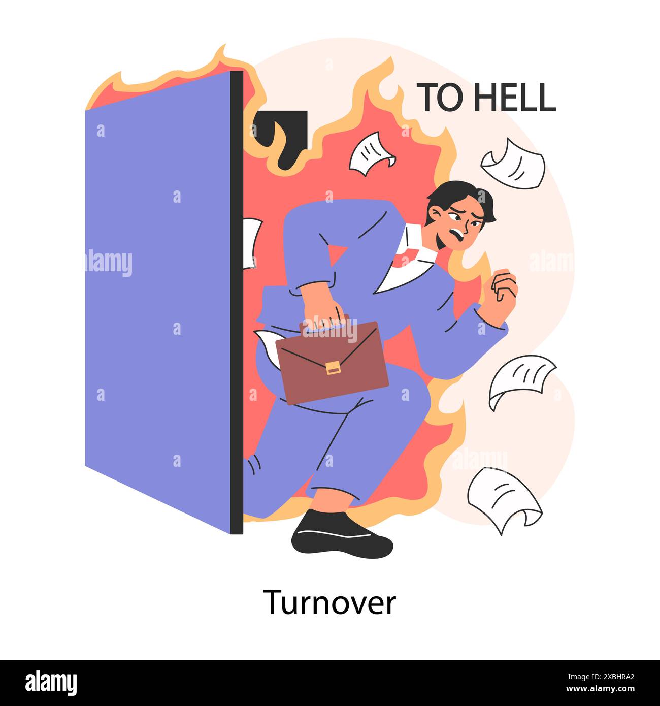 Young businessman employee burning Stock Vector Images - Alamy