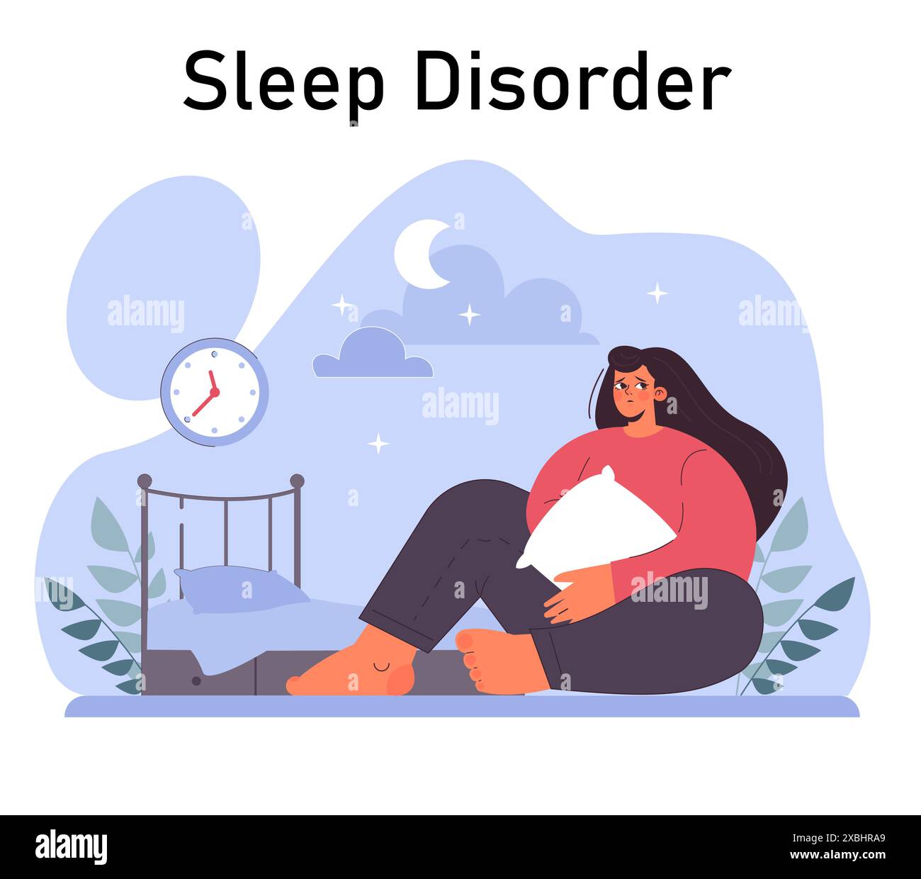 Anxiety. Character mental health issues. Woman coping with ...