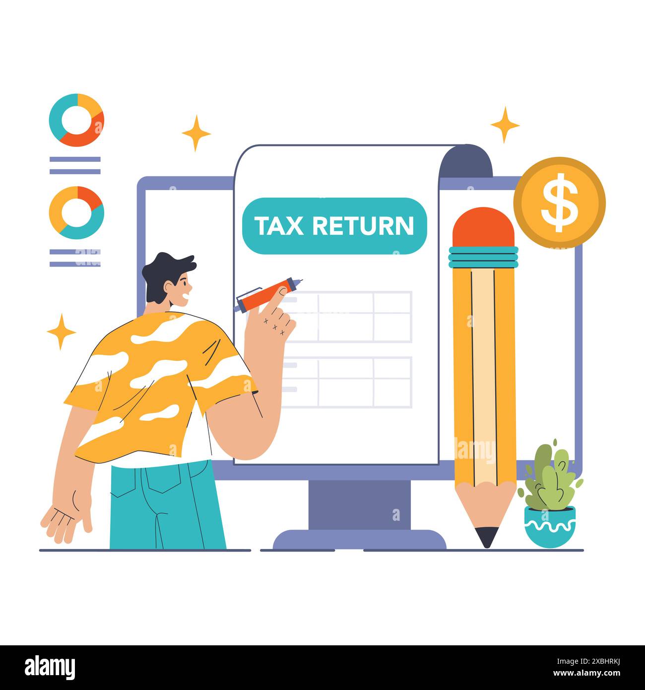 Tax optimization. Financial efficiency, budgeting and economy idea ...