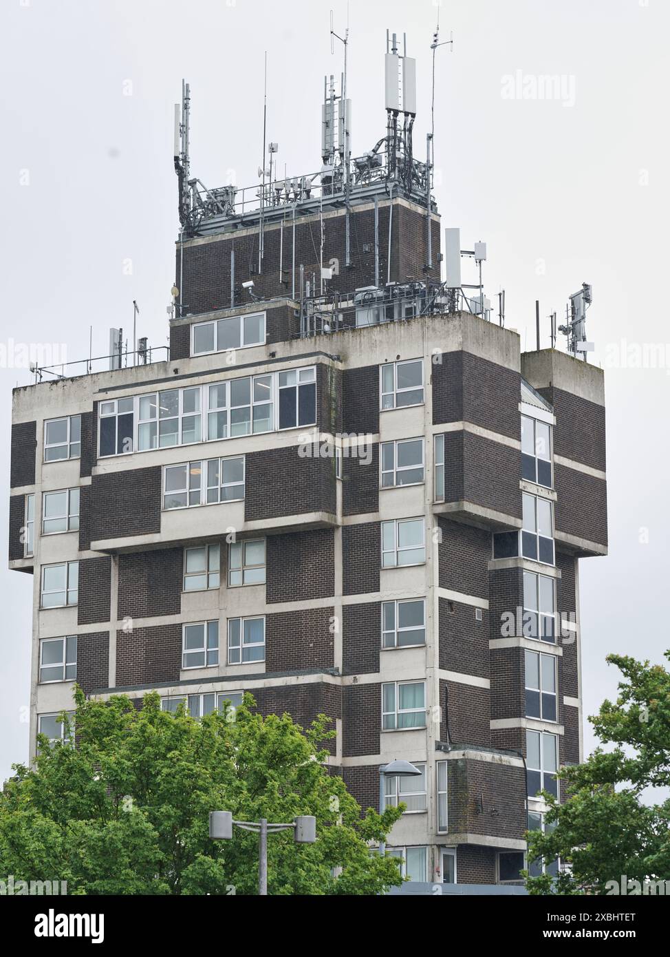 Aerials on Grosvenor house (formerly Strathclyde hotel) in Corby town ...