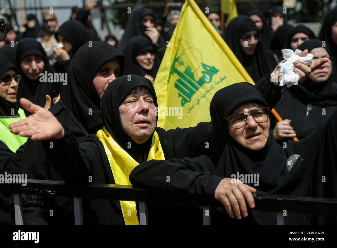 June 12, 2024, Beirut, Beirut, Lebanon: Zeinab (L), the sister of pro ...