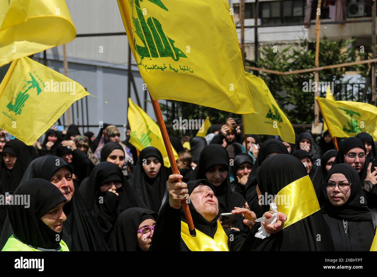 June 12, 2024, Beirut, Beirut, Lebanon: Zeinab (C), the sister of pro ...