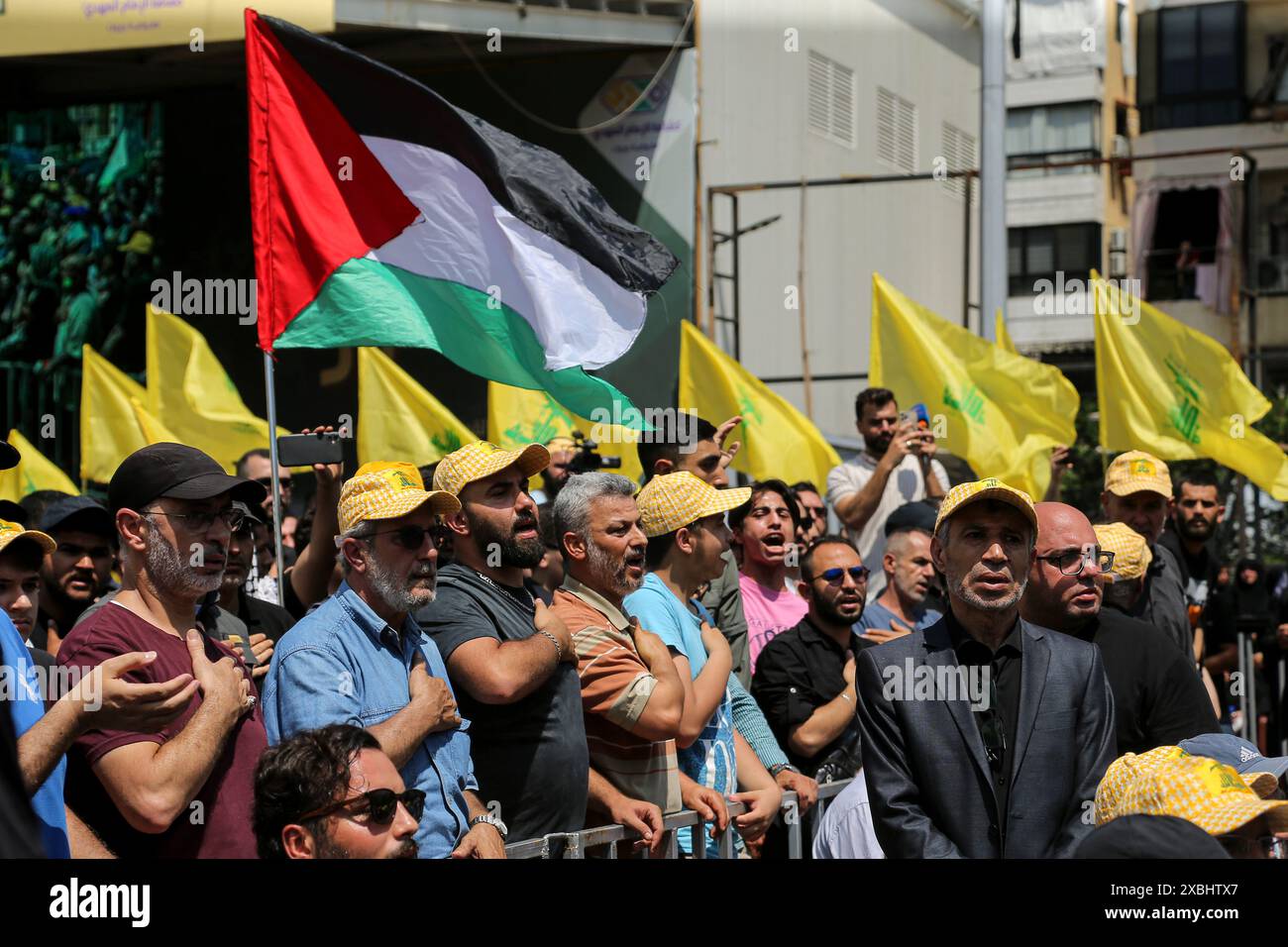 June 12, 2024, Beirut, Beirut, Lebanon: Supporters of pro-Iranian ...