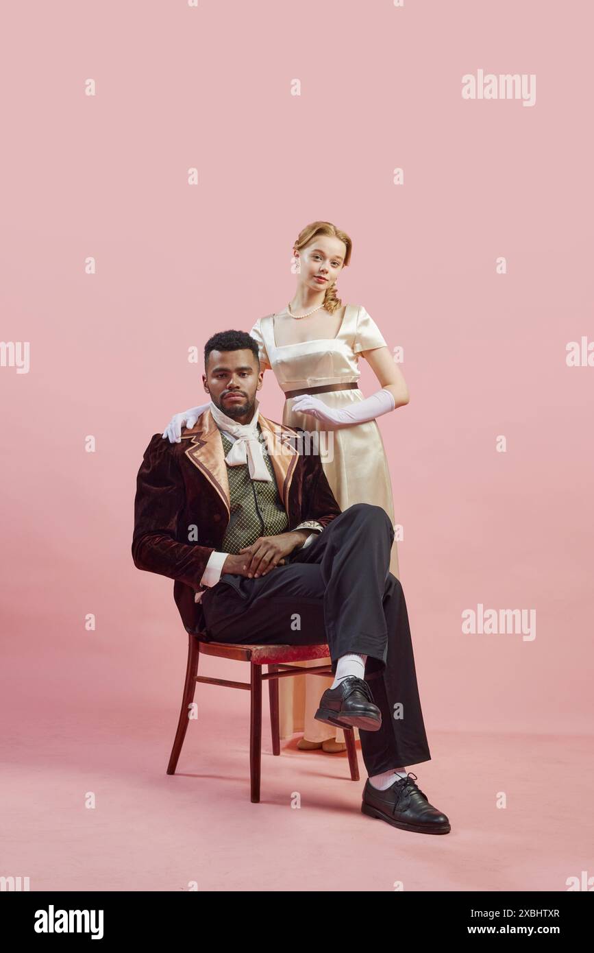 Classical noble portrait of regal gentleman in rich velvet coat, with ...