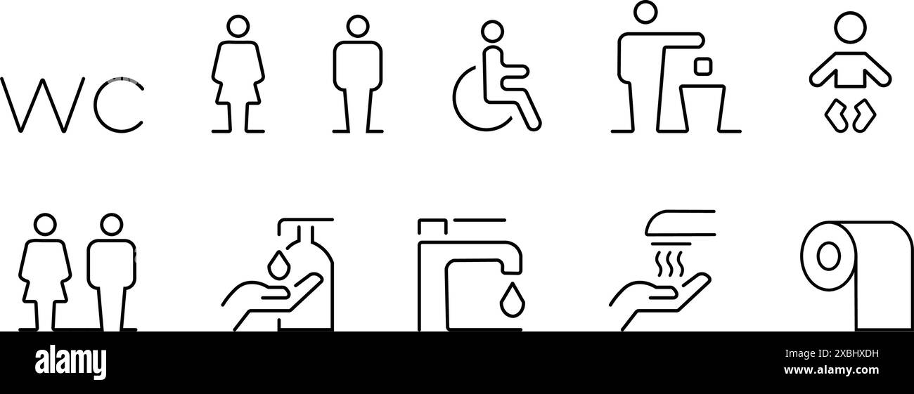 Line toilet Cut Out Stock Images & Pictures - Alamy
