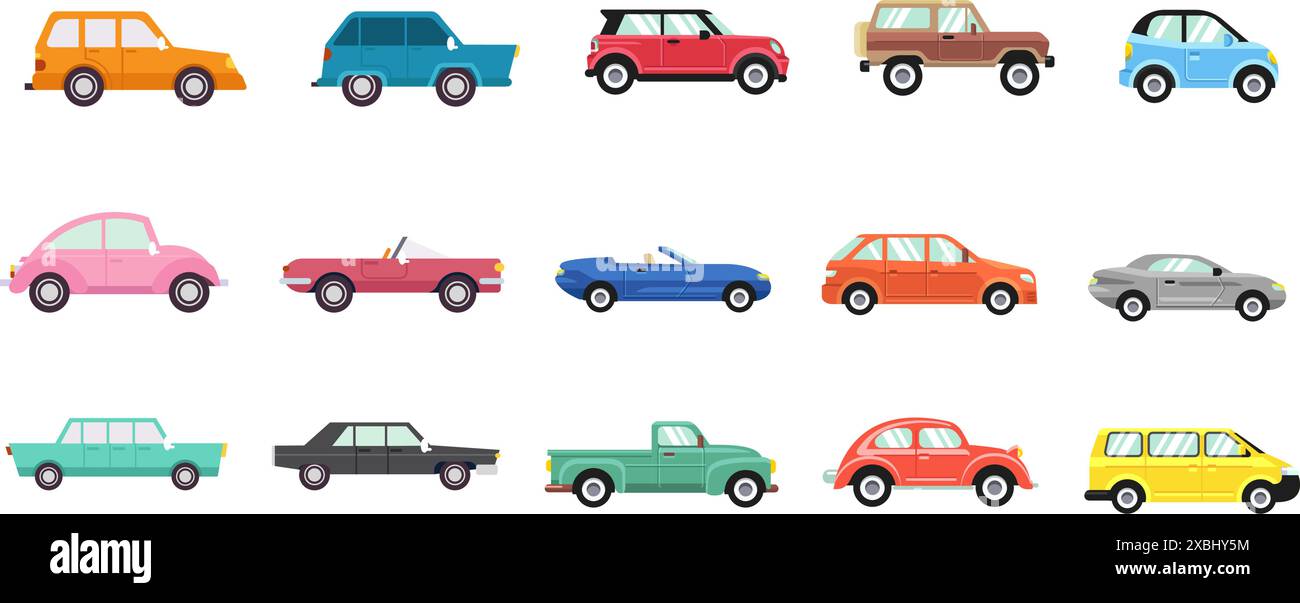 Automobile set icon car Stock Vector Images - Alamy